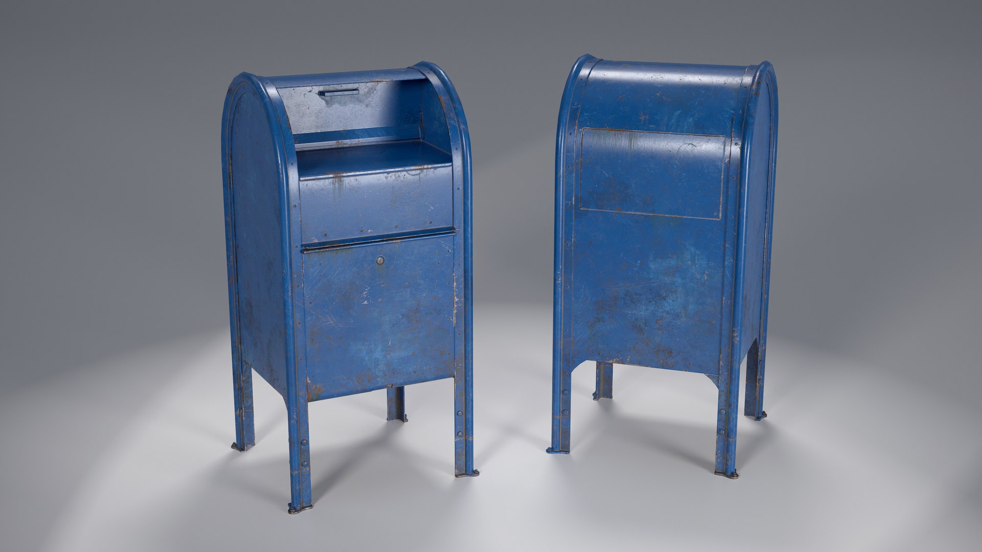 Blue US Mailbox Model - TurboSquid 2251994