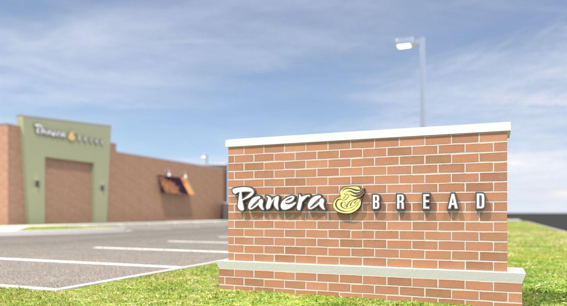 3D exterior panera bread site - TurboSquid 1246839