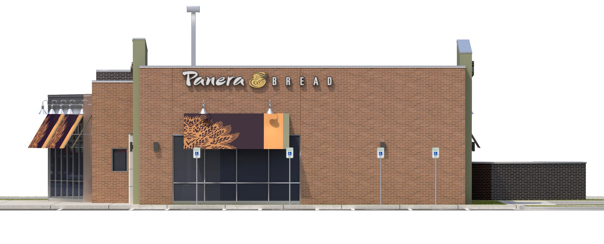 3D exterior panera bread site - TurboSquid 1246839