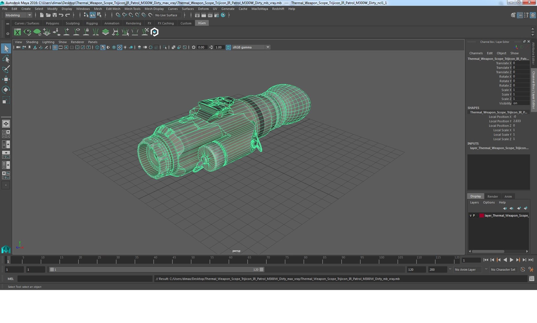 Thermal weapon scope trijicon 3D - TurboSquid 1583764