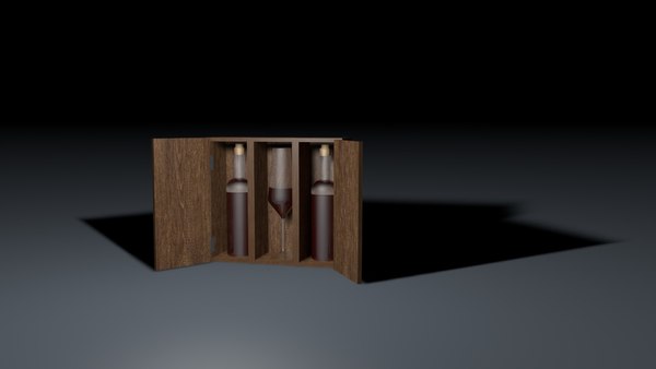 wine box 3d c4d