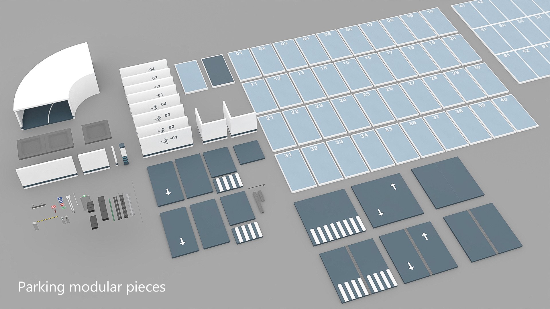 Low Poly Modular Parking 3D Model - TurboSquid 2365380