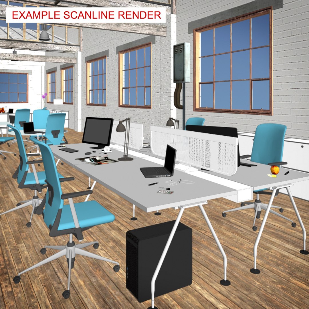 3d office interior model