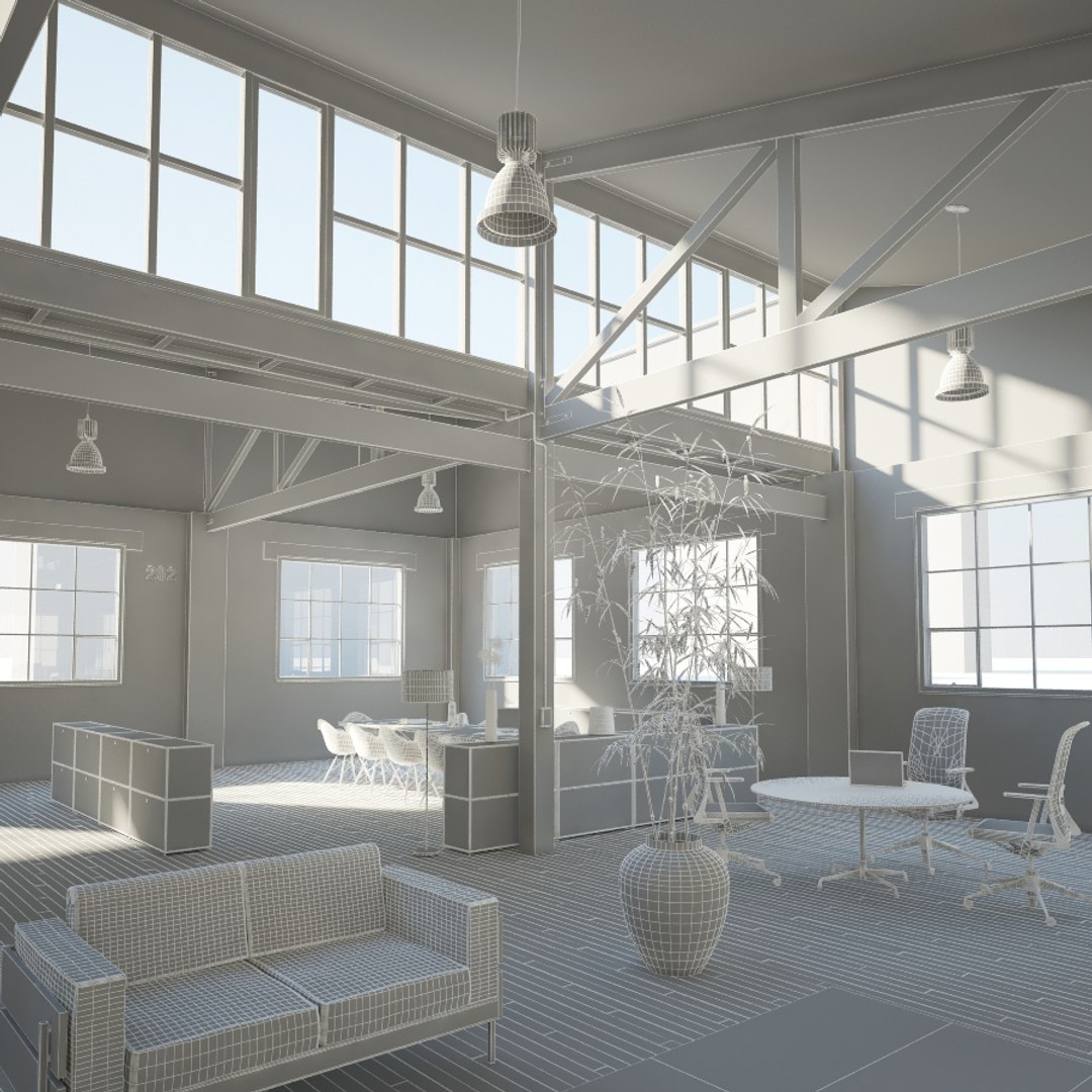 3d office interior model