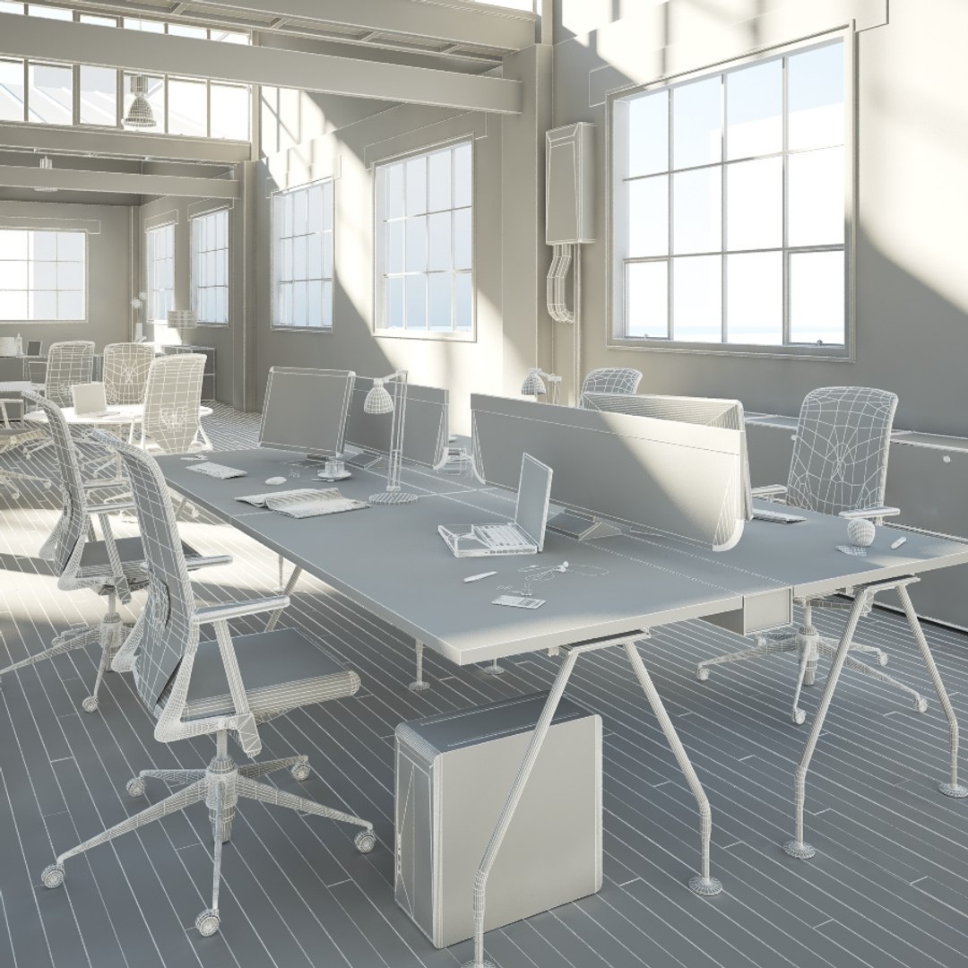 3d office interior model