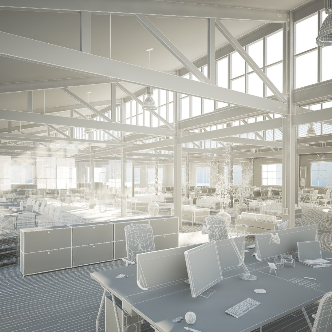 3d office interior model