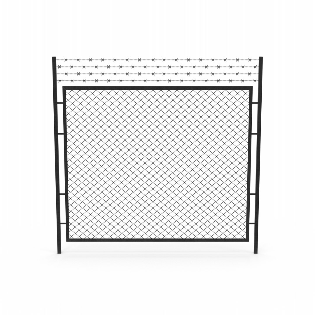 3D Barbed Wire Fence Model - TurboSquid 2291385