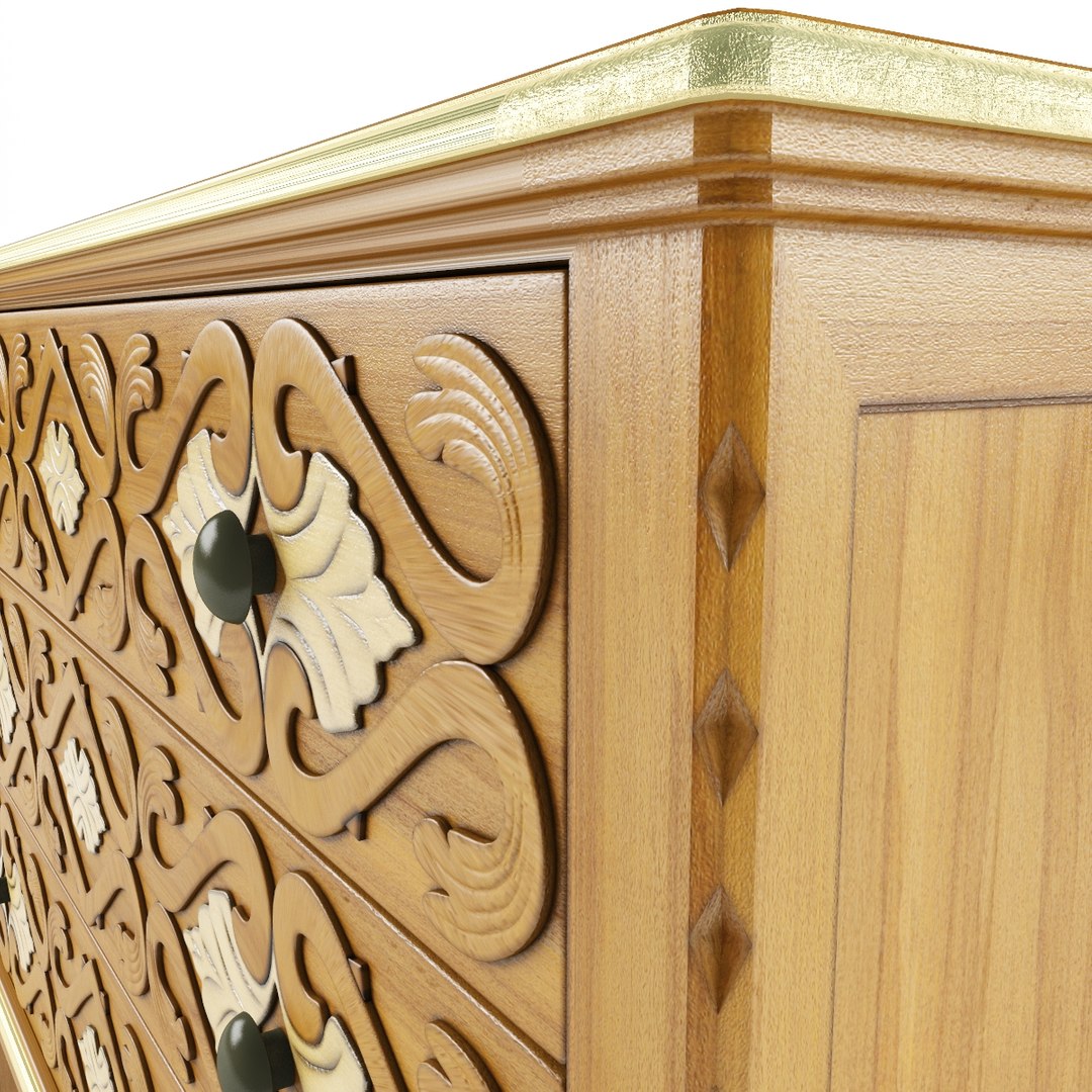 3d model v-ray drawer filigree