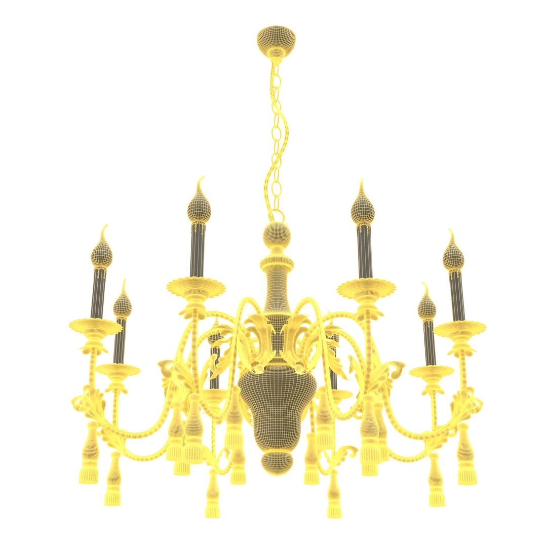 Italian 8 Light Painted Column Chandelier Model - TurboSquid 2236720