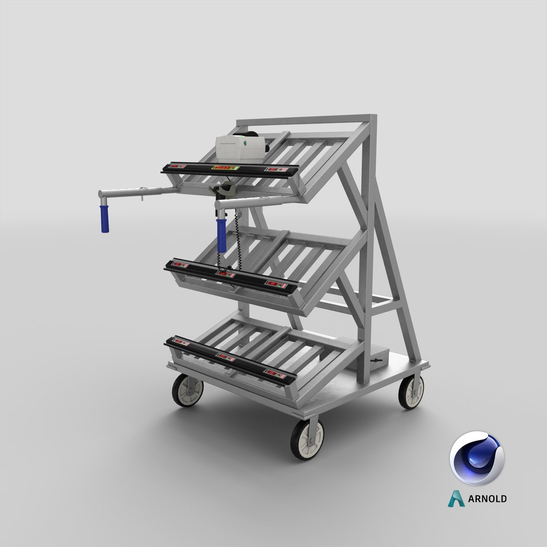 Automated Batch Picking Cart Empty And Full 3D Model - TurboSquid 2013584