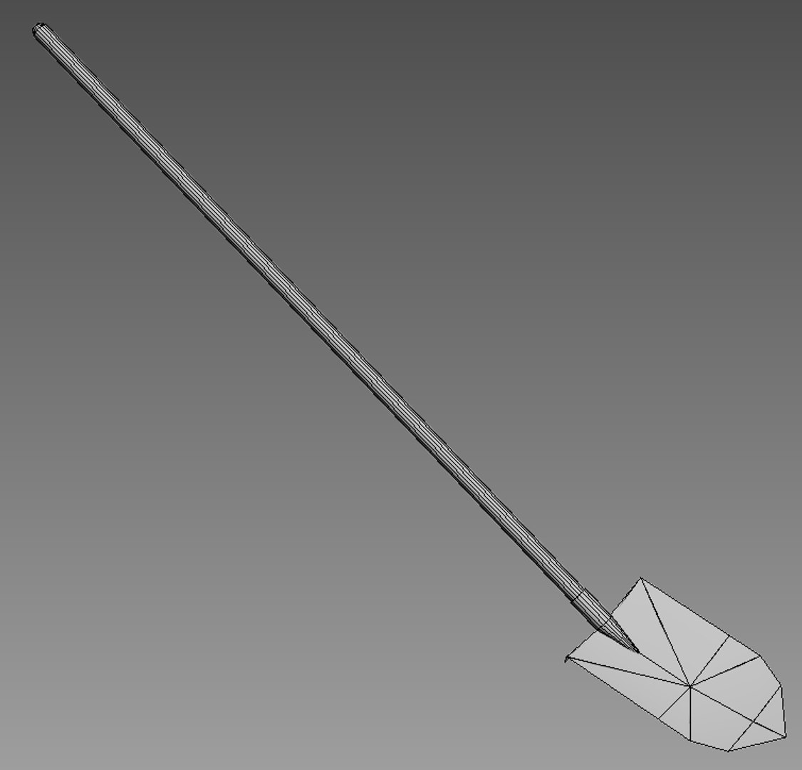 Long Spade Shovel 3d Model