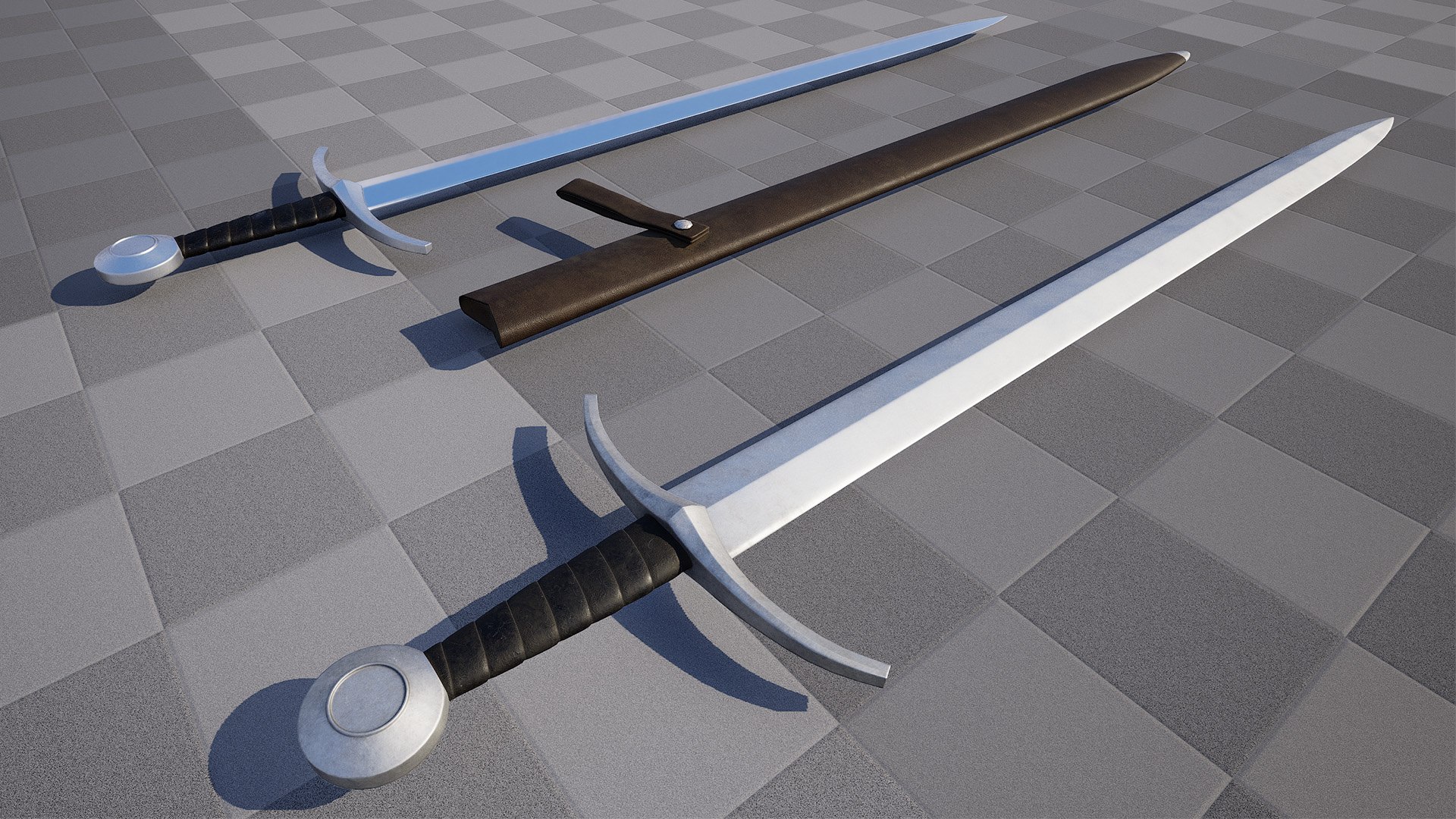 Medieval Sword 04 Low Poly Plus Old Texture And Sheath 3D Model ...