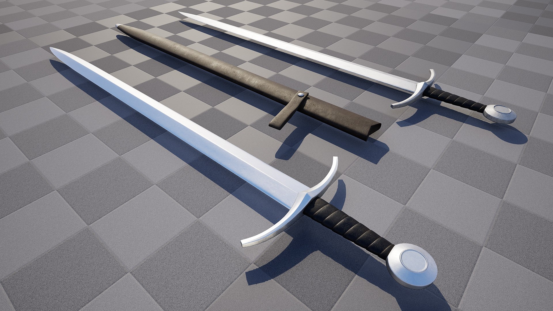 Medieval Sword 04 Low Poly Plus Old Texture And Sheath 3D Model ...