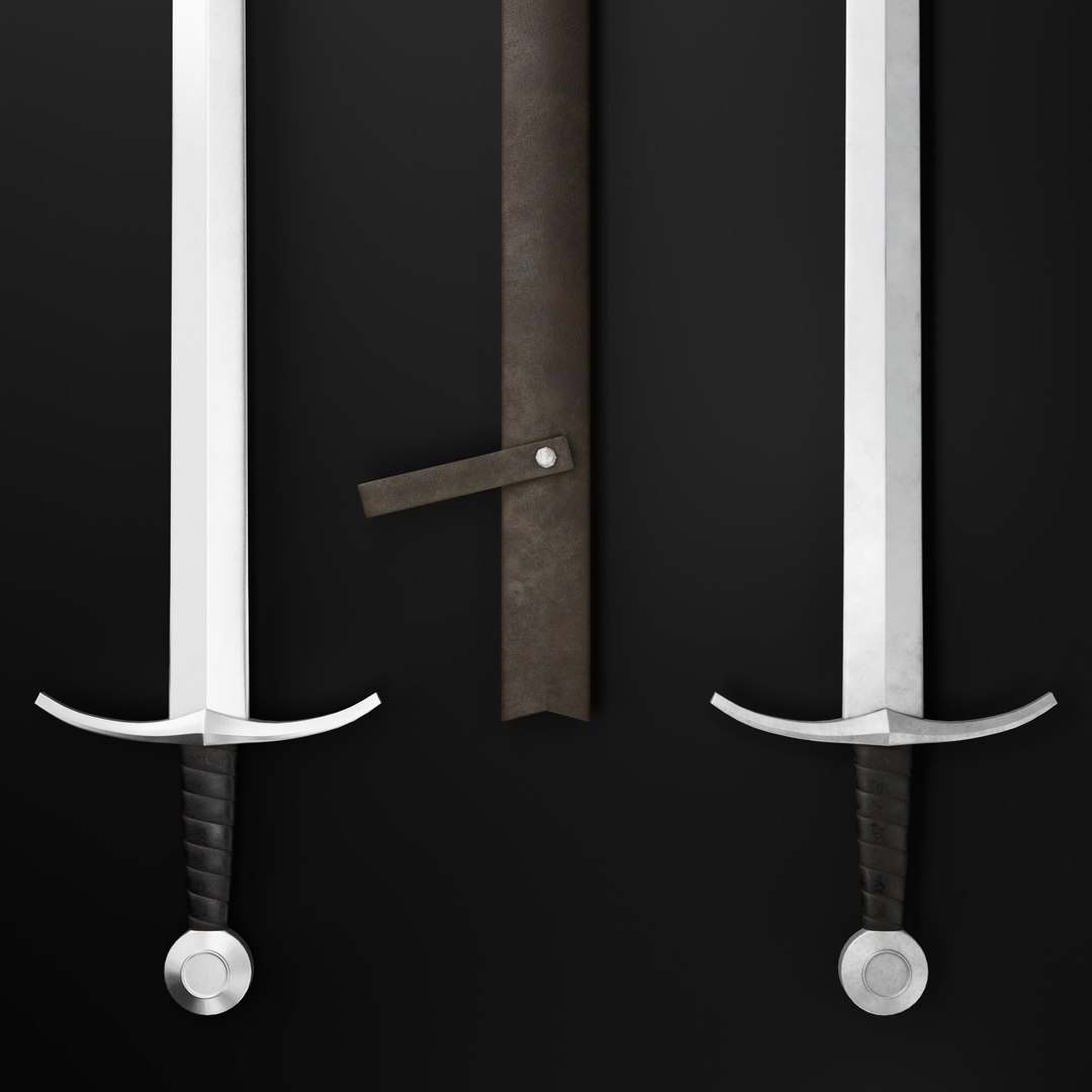 Medieval Sword 04 Low Poly Plus Old Texture And Sheath 3D Model ...