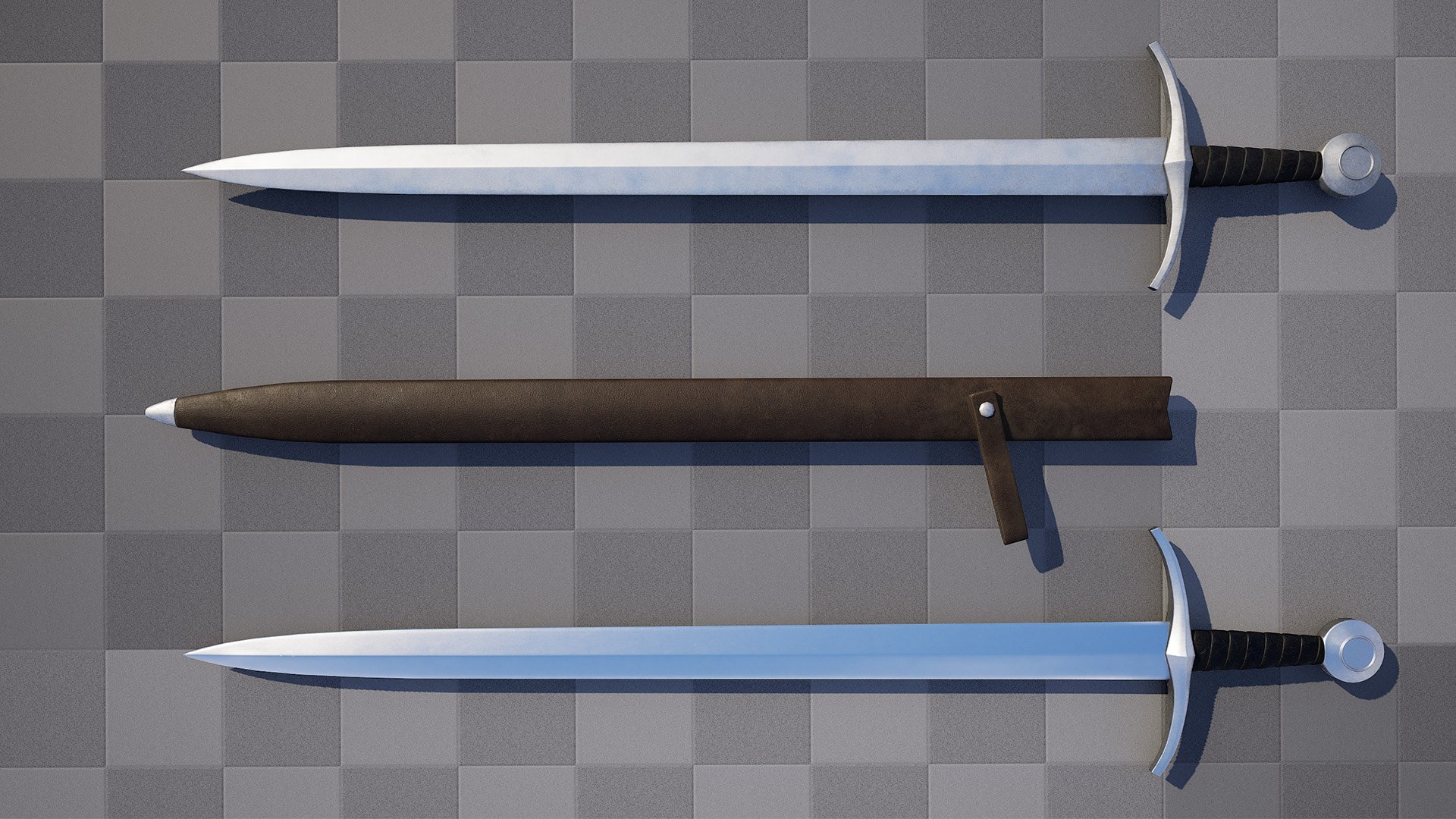 Medieval Sword 04 Low Poly Plus Old Texture And Sheath 3D Model ...