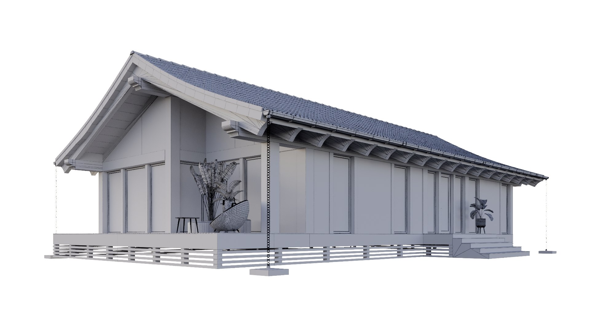 Asian Style Cottage House 1 3D Model - TurboSquid 2055552