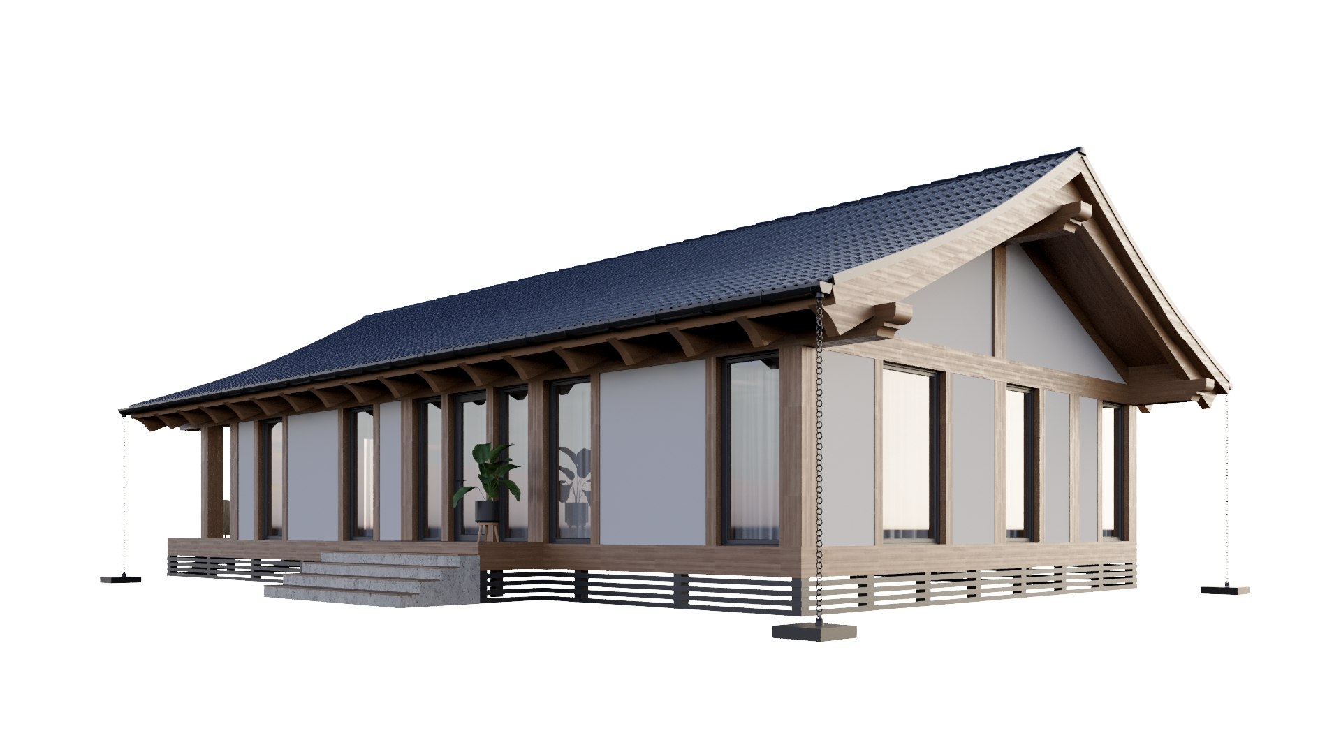 Asian Style Cottage House 1 3D Model - TurboSquid 2055552