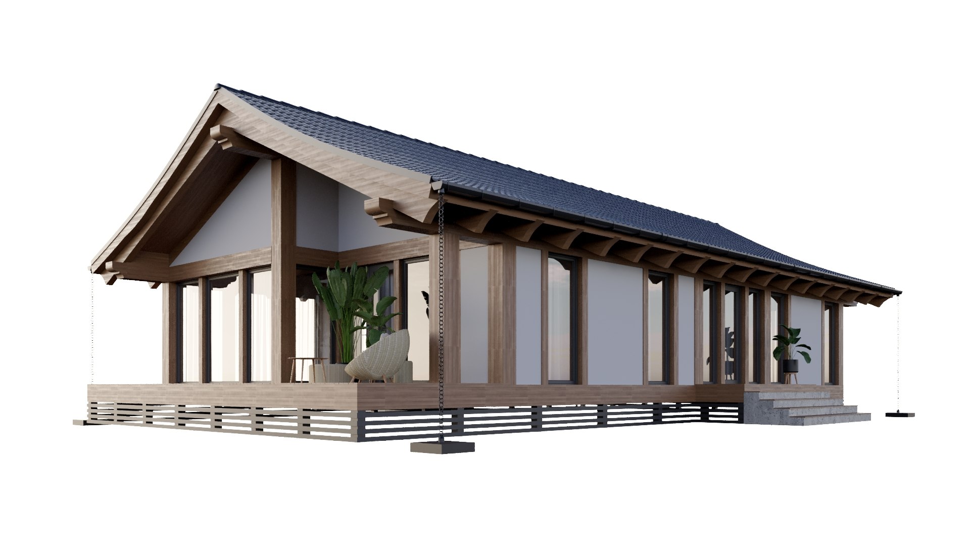 Asian Style Cottage House 1 3D Model - TurboSquid 2055552