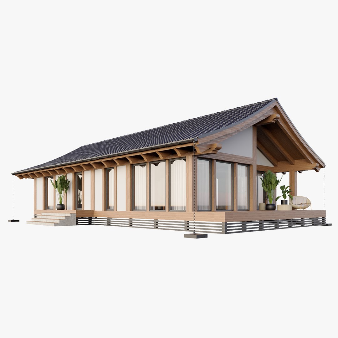 Asian Style Cottage House 1 3D model - TurboSquid 2055552