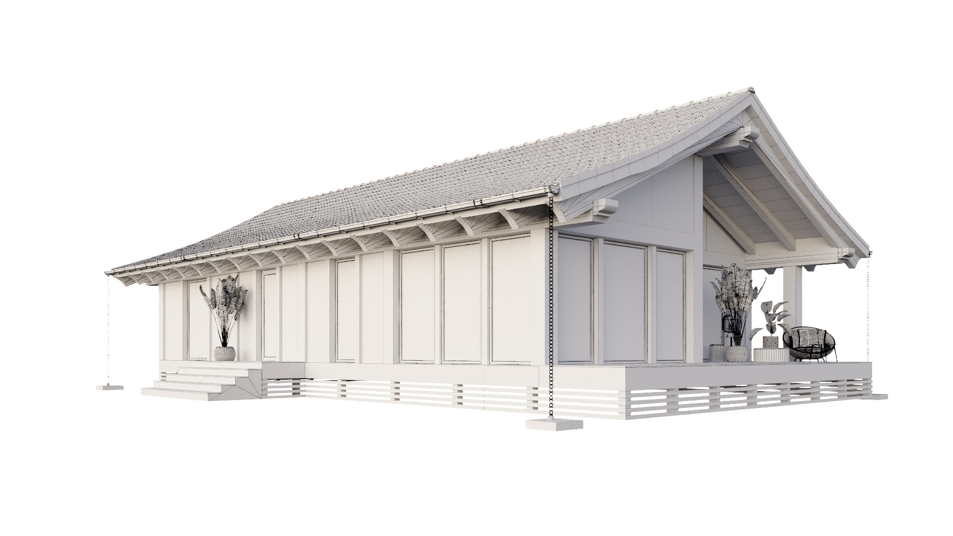 Asian Style Cottage House 1 3D Model - TurboSquid 2055552