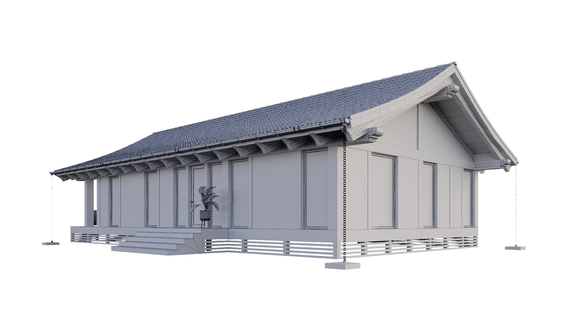 Asian Style Cottage House 1 3D Model - TurboSquid 2055552