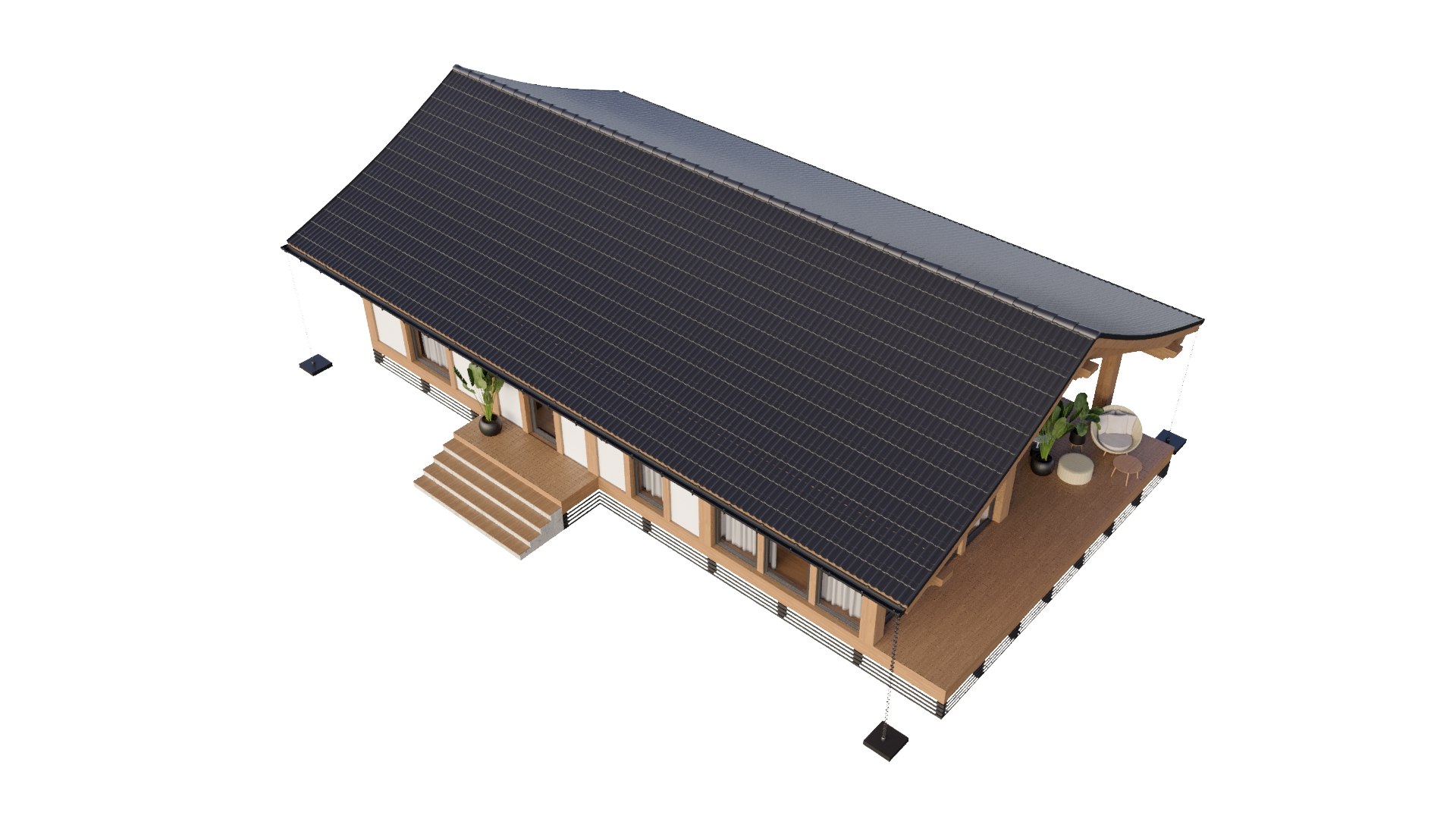 Asian Style Cottage House 1 3D Model - TurboSquid 2055552