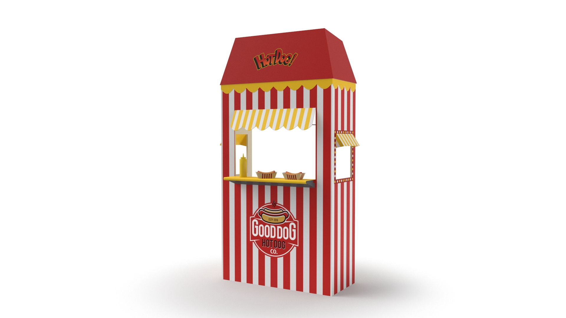 3D Hot Dog Booth Mustard - TurboSquid 1444693