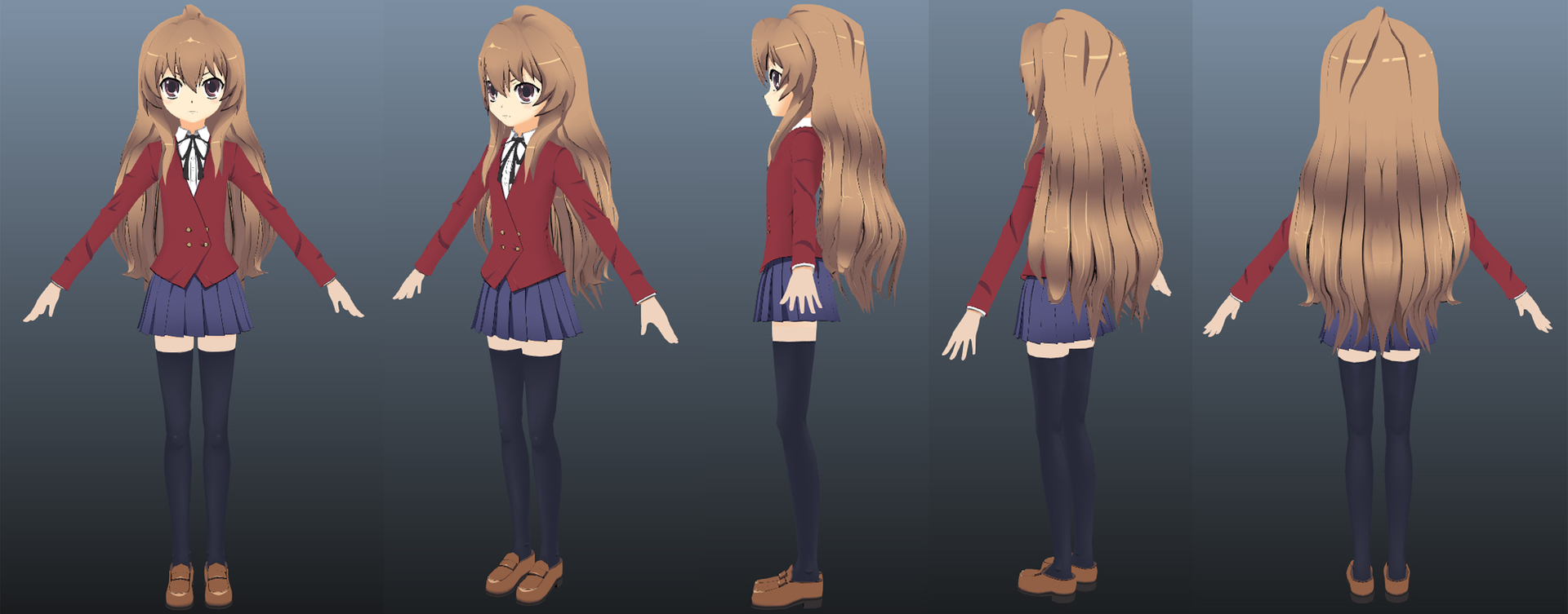 Aisaka Taiga TIGER DRAGON girl ACG animation cartoon MMD lowpoly 3D ...