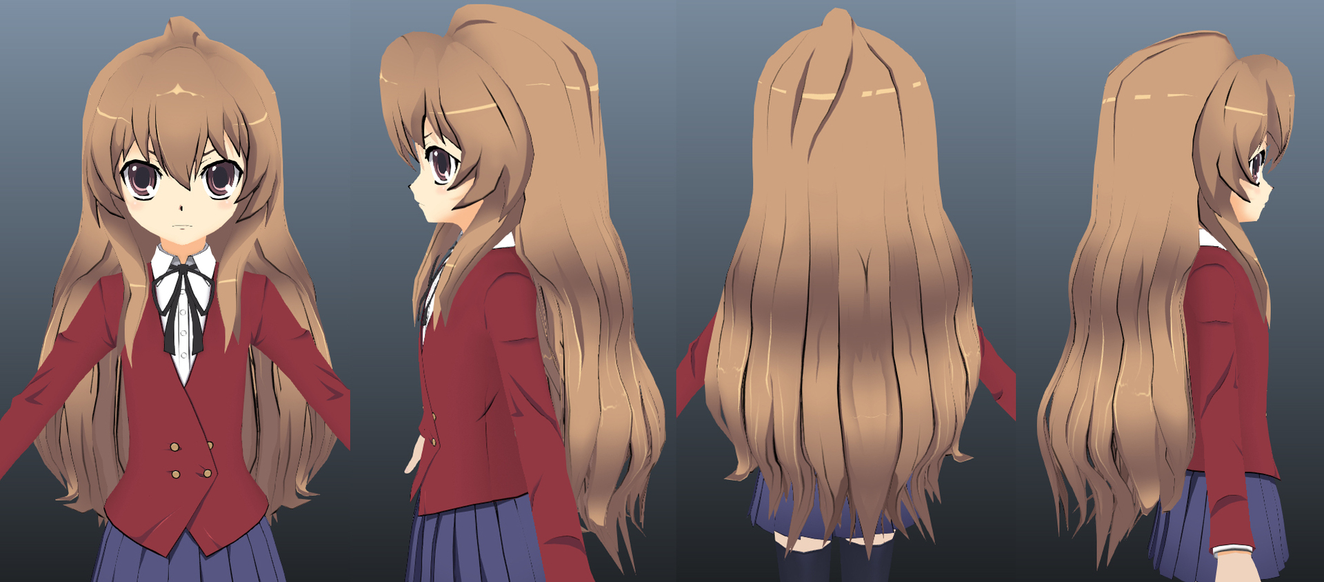 Aisaka Taiga TIGER DRAGON girl ACG animation cartoon MMD lowpoly 3D ...