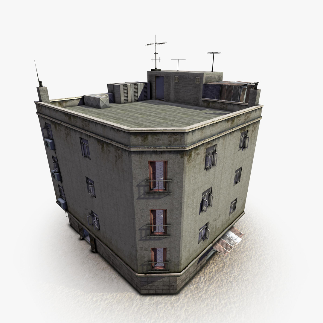 accessible urban building 3d obj