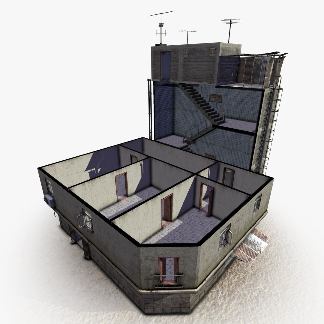 Accessible Urban Building 3d Obj