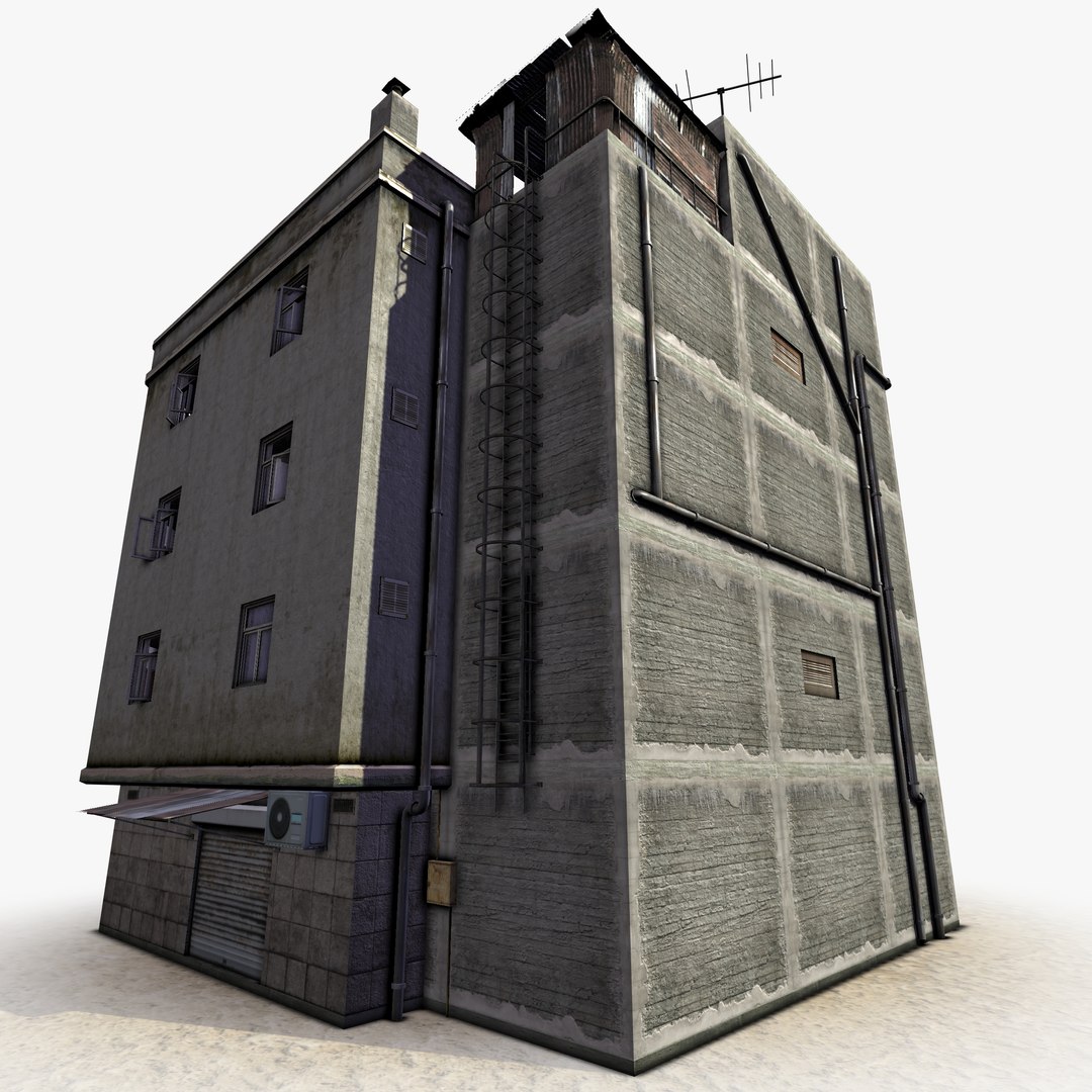 accessible urban building 3d obj