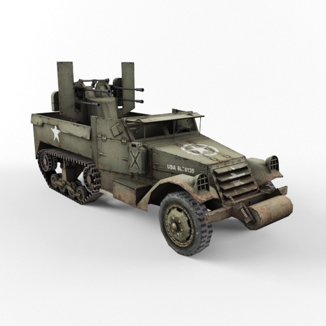 Half-track M3 Vehicle 3d Model