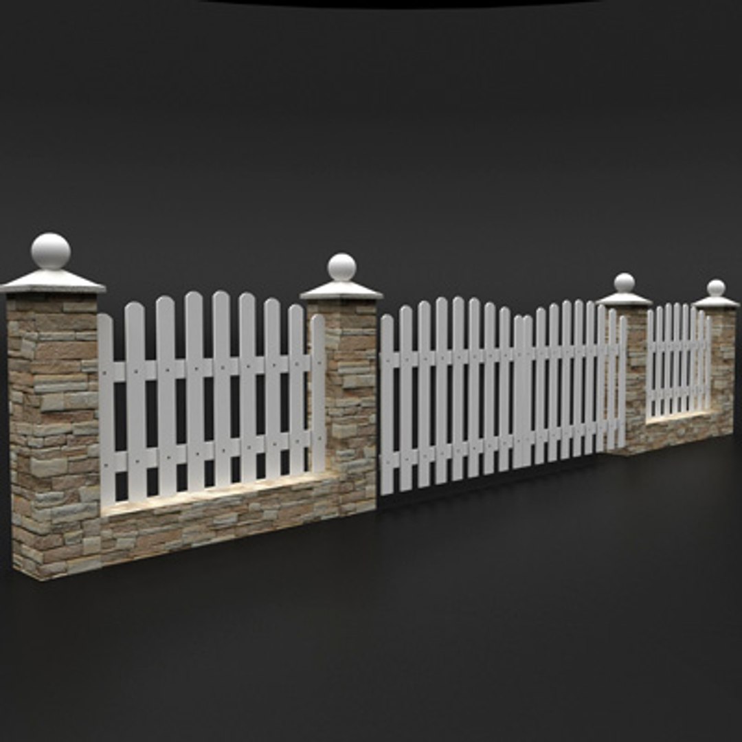 Stone Fence 3d Model
