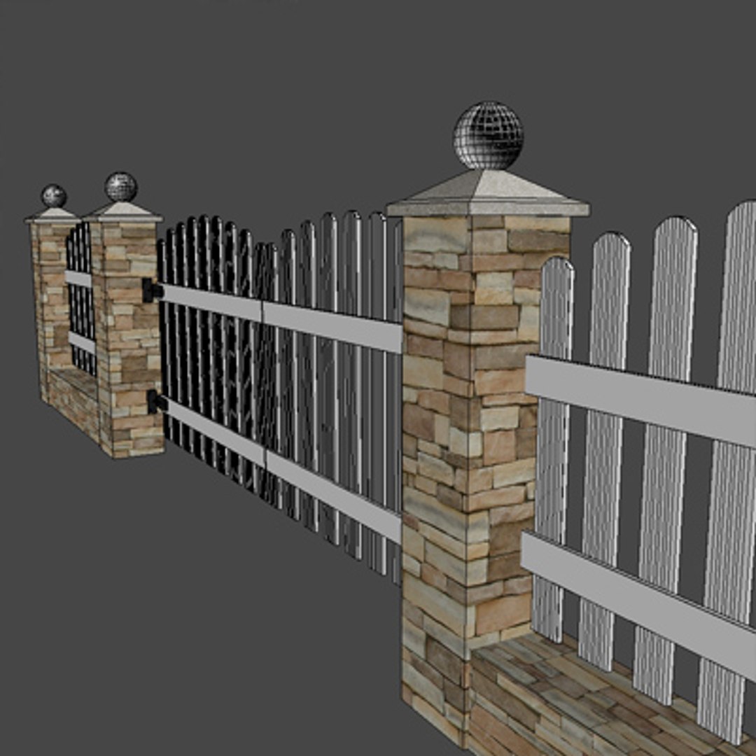 Stone Fence 3d Model