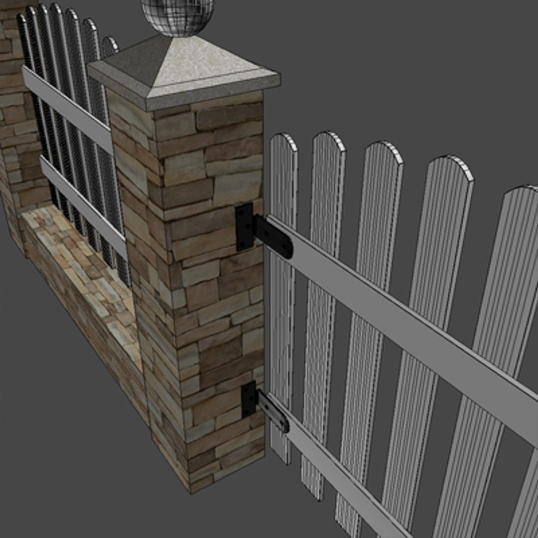 Stone Fence 3d Model