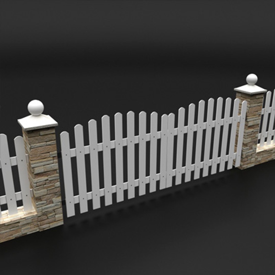 Stone Fence 3d Model