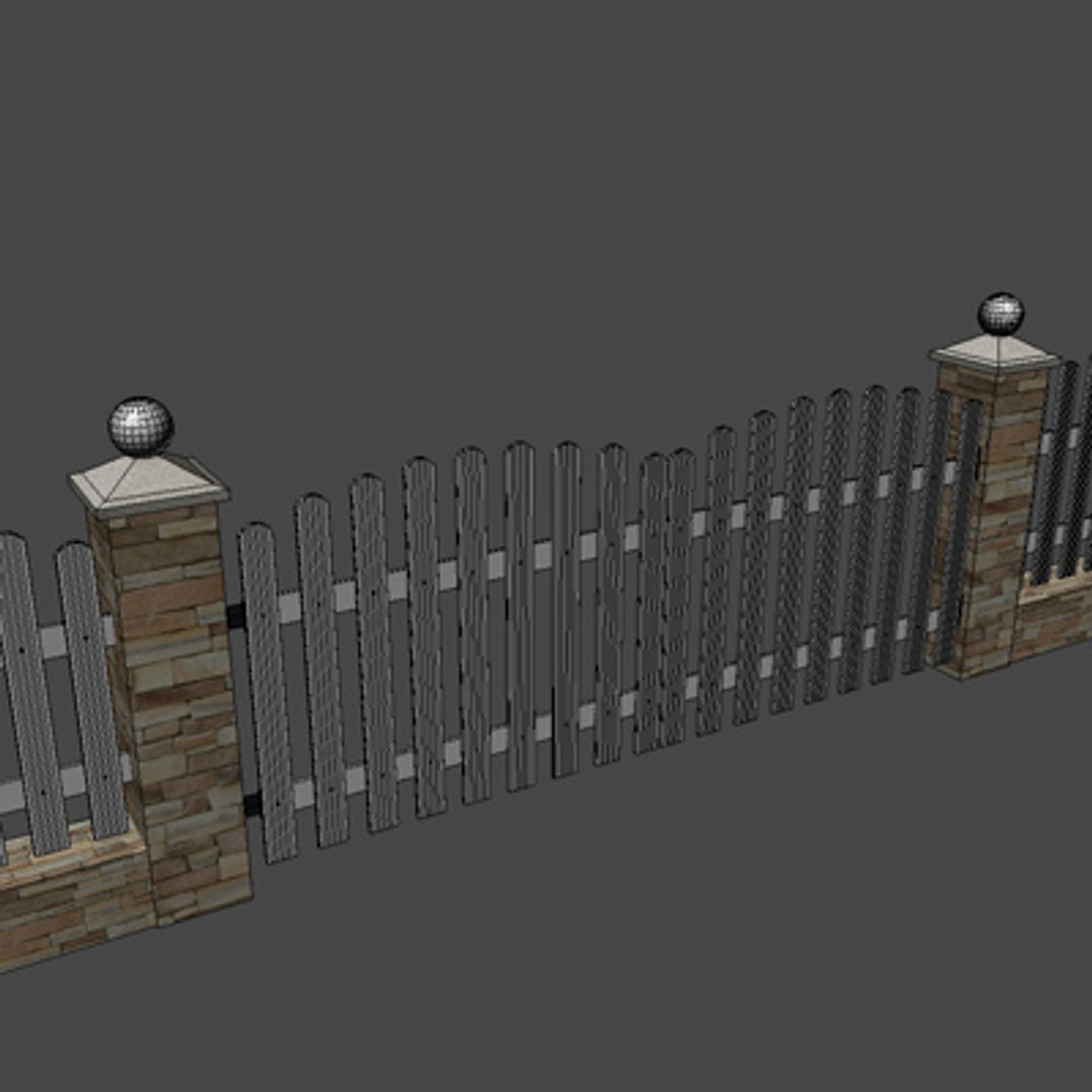 Stone Fence 3d Model