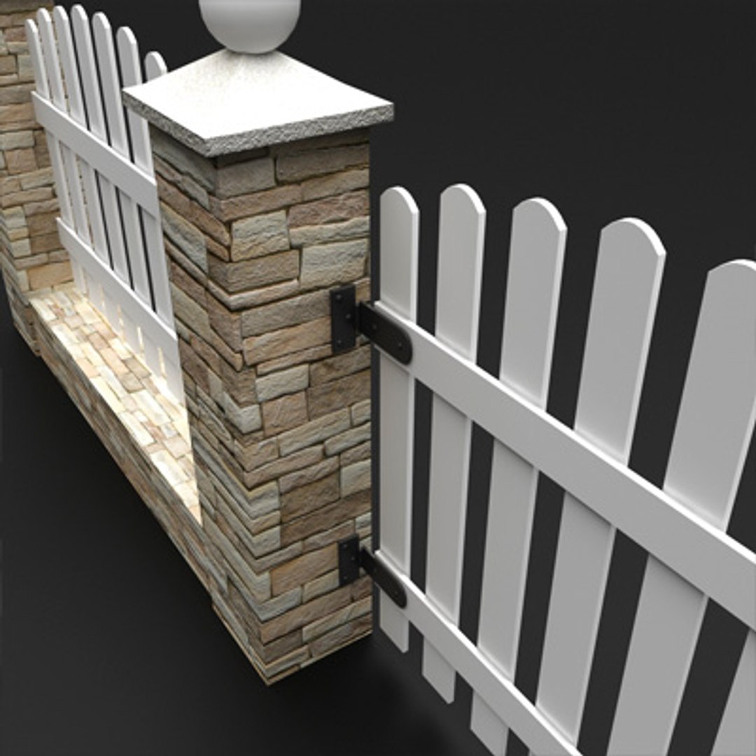 Stone Fence 3d Model