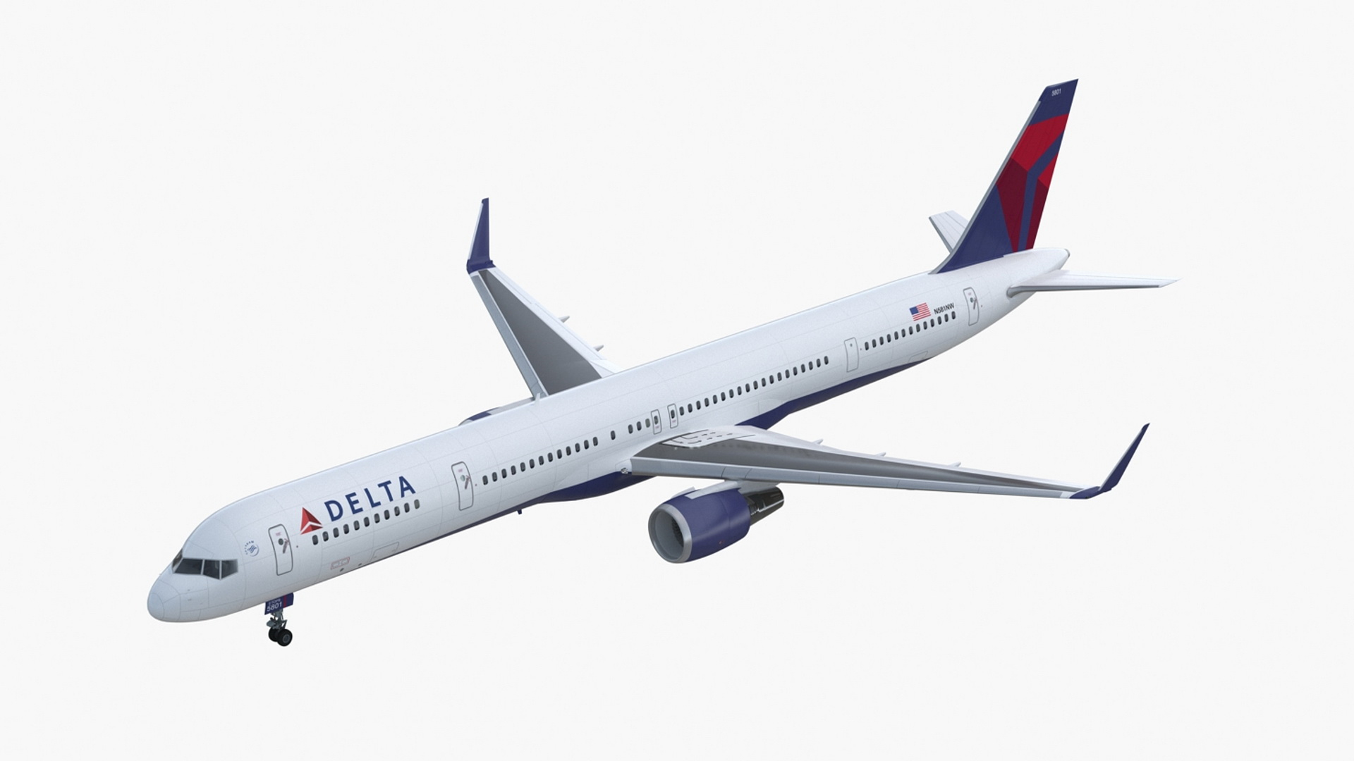 Delta Air Lines Boeing 757-300 With Cabin And Doors Model - TurboSquid ...