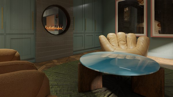 3D Coffee Table Marble Retro - TurboSquid 2021805