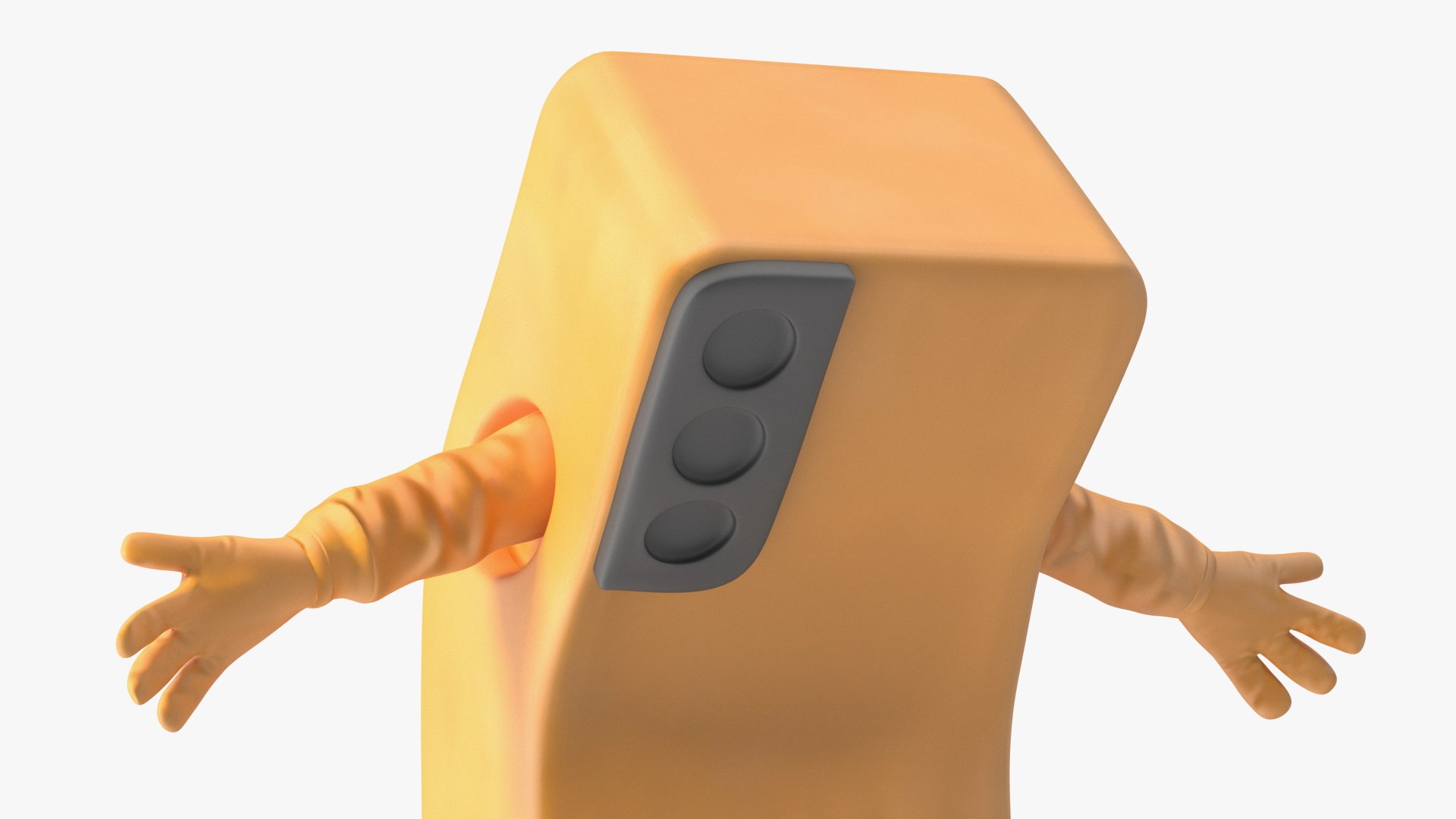 Orange Mobile Phone Mascot Happy Pose 3D Model - TurboSquid 2060349