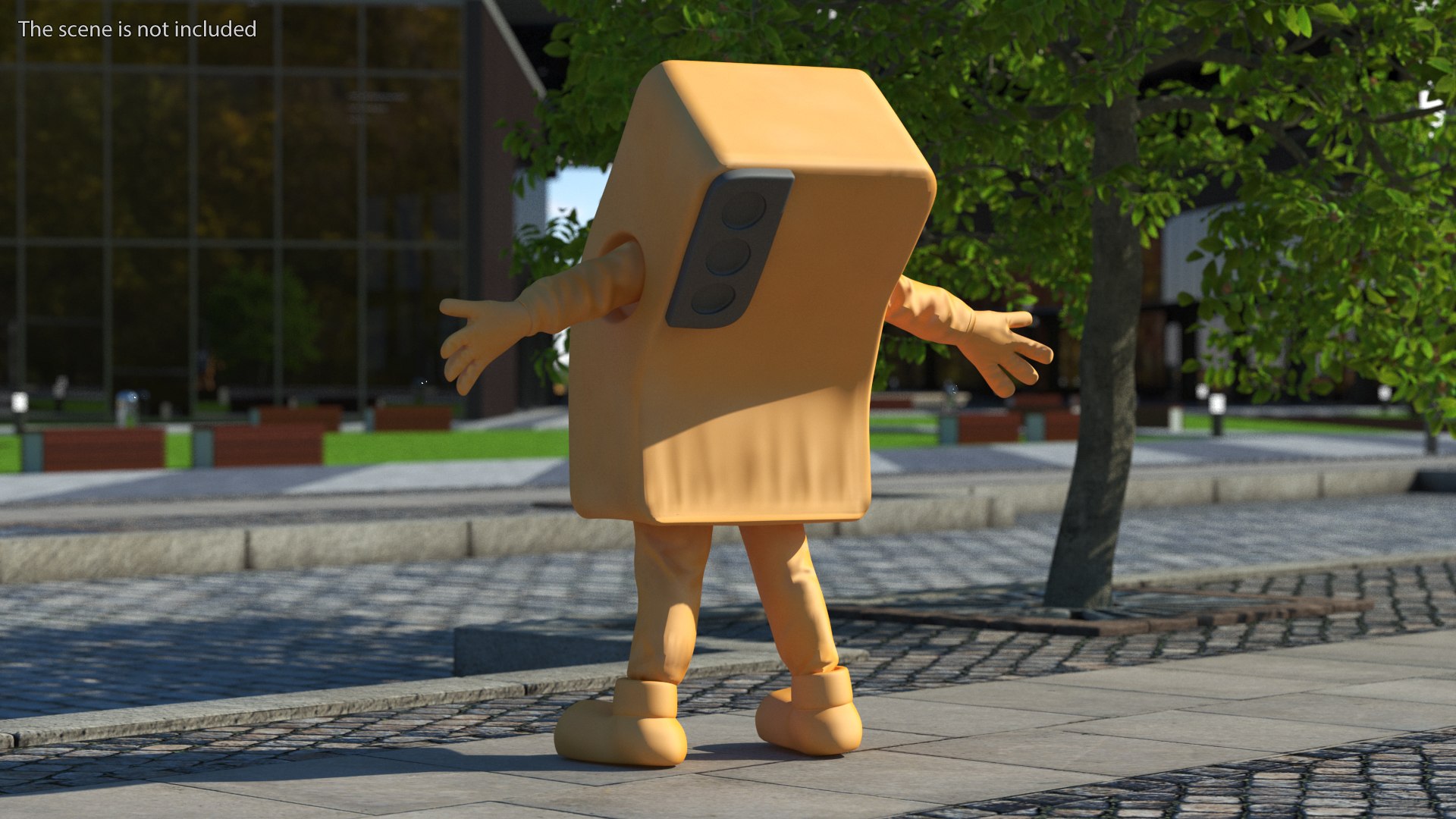 Orange Mobile Phone Mascot Happy Pose 3D Model - TurboSquid 2060349