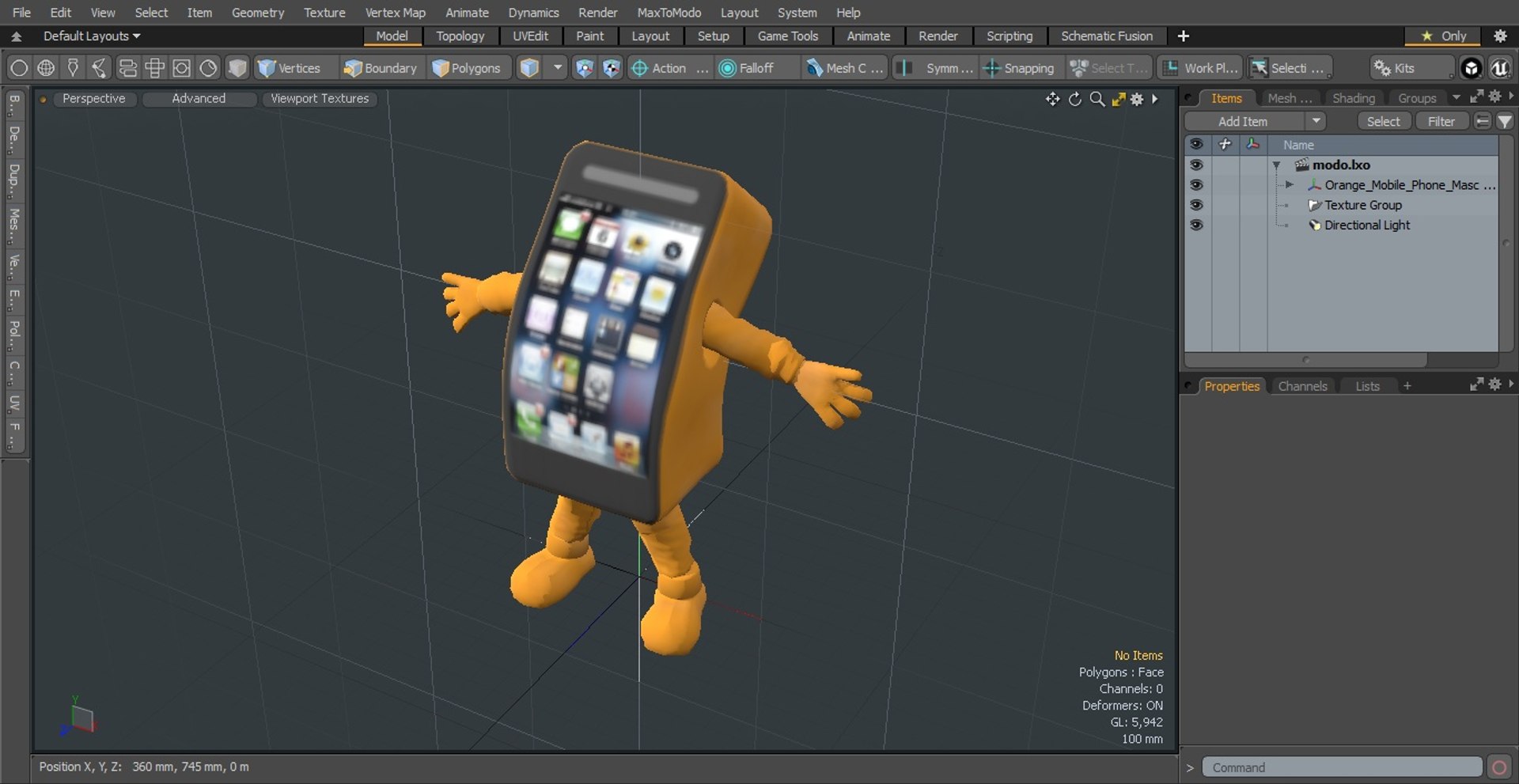 Orange Mobile Phone Mascot Happy Pose 3D Model - TurboSquid 2060349