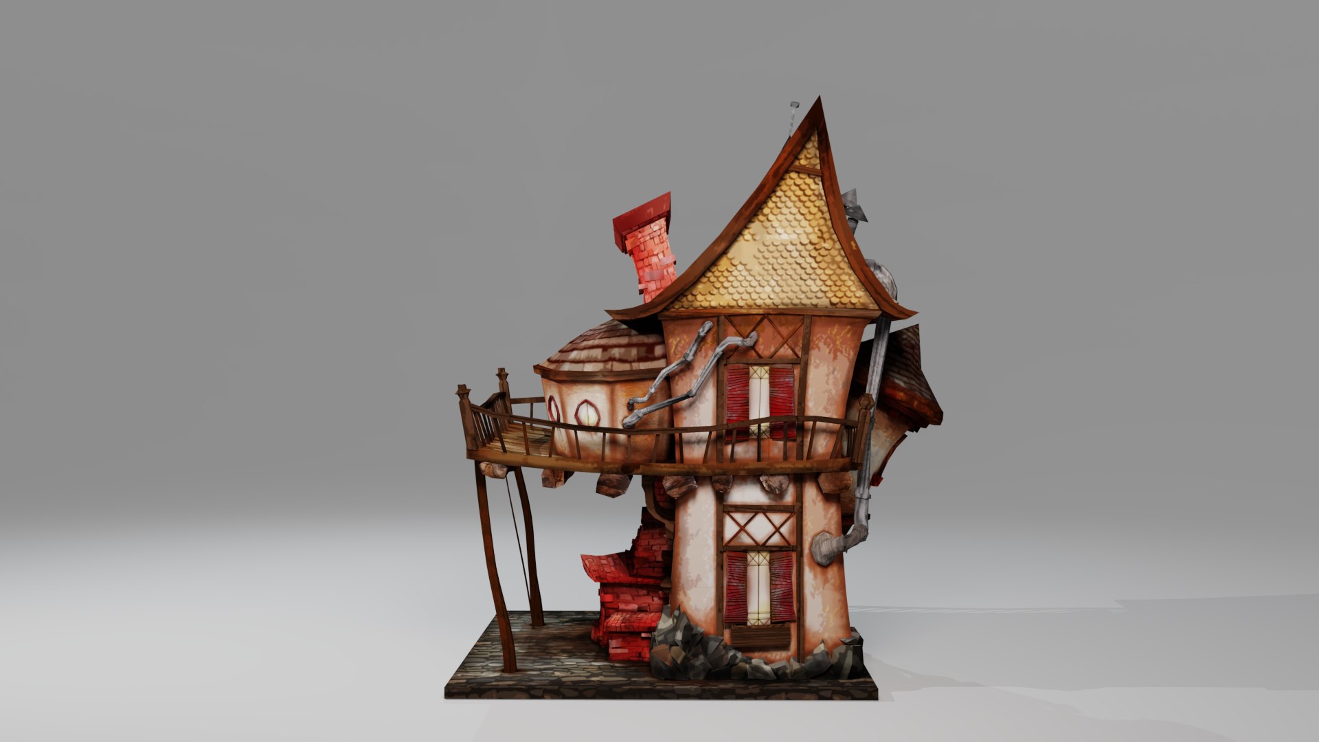 3D House Cartoon Inventor - TurboSquid 1306638