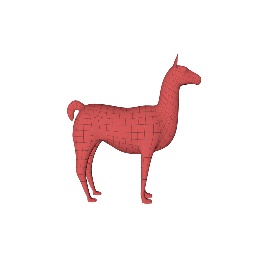base mesh llama 3d model