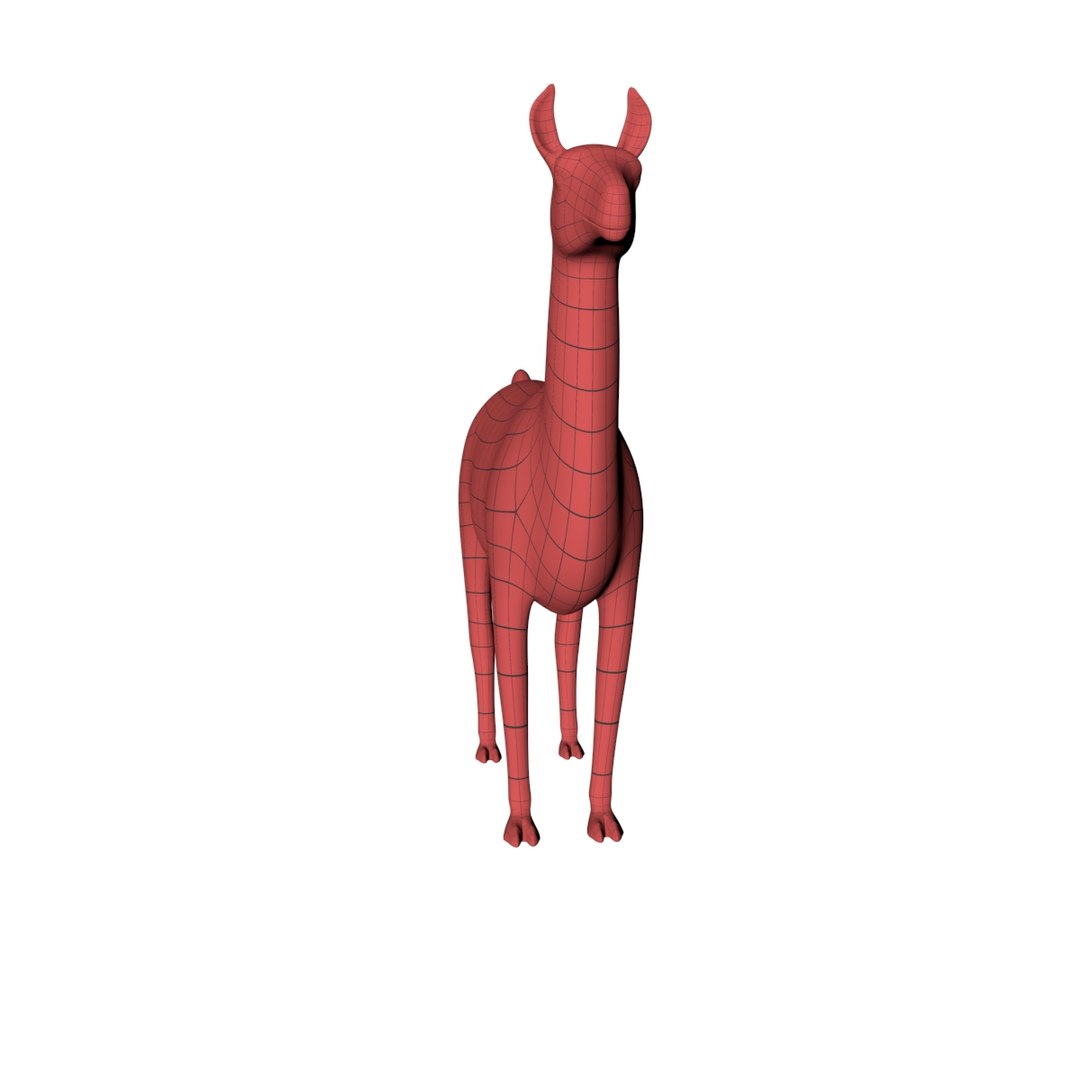 base mesh llama 3d model