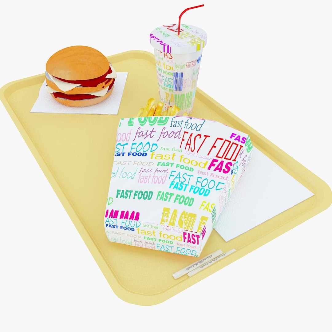 fastfood tray 3d obj