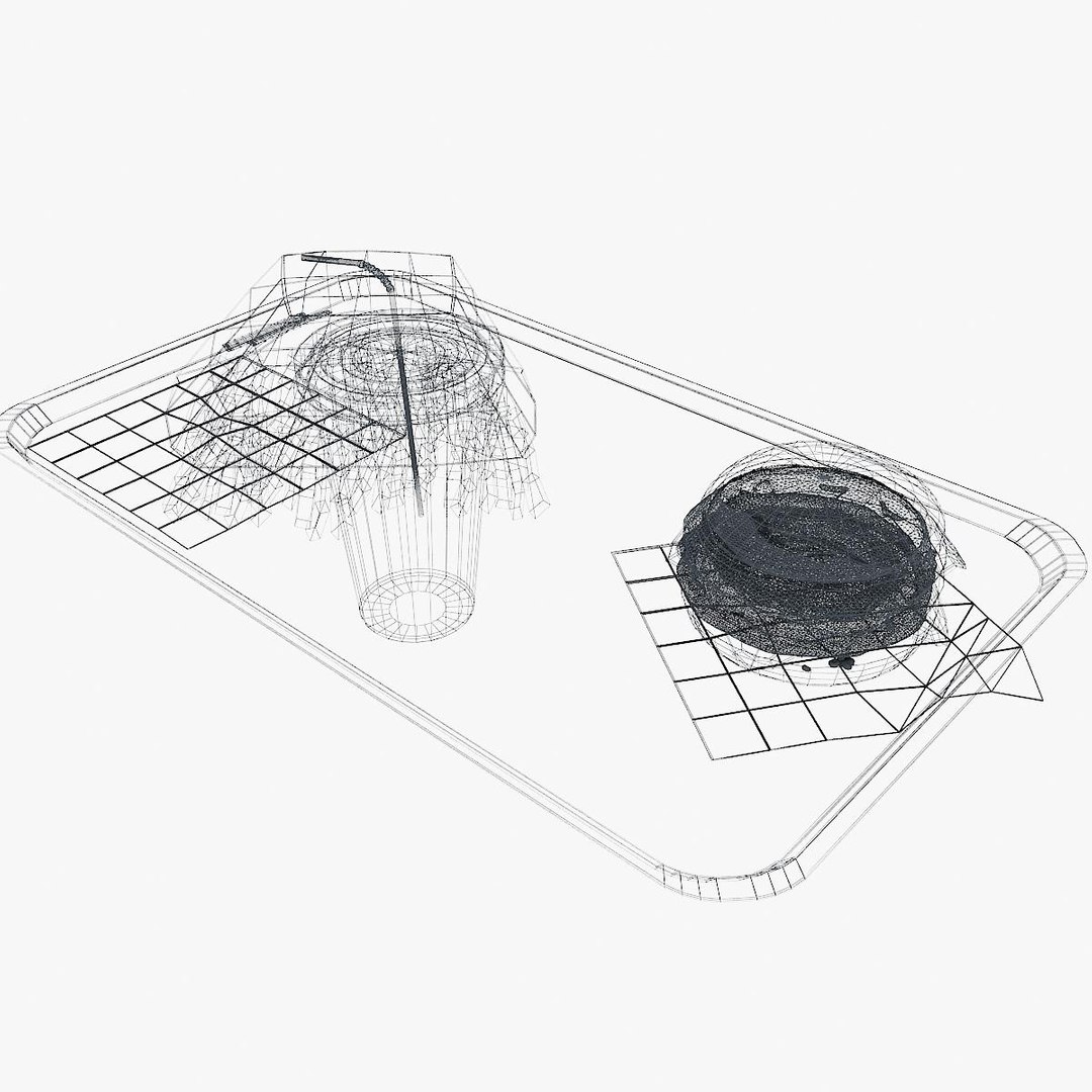 fastfood tray 3d obj