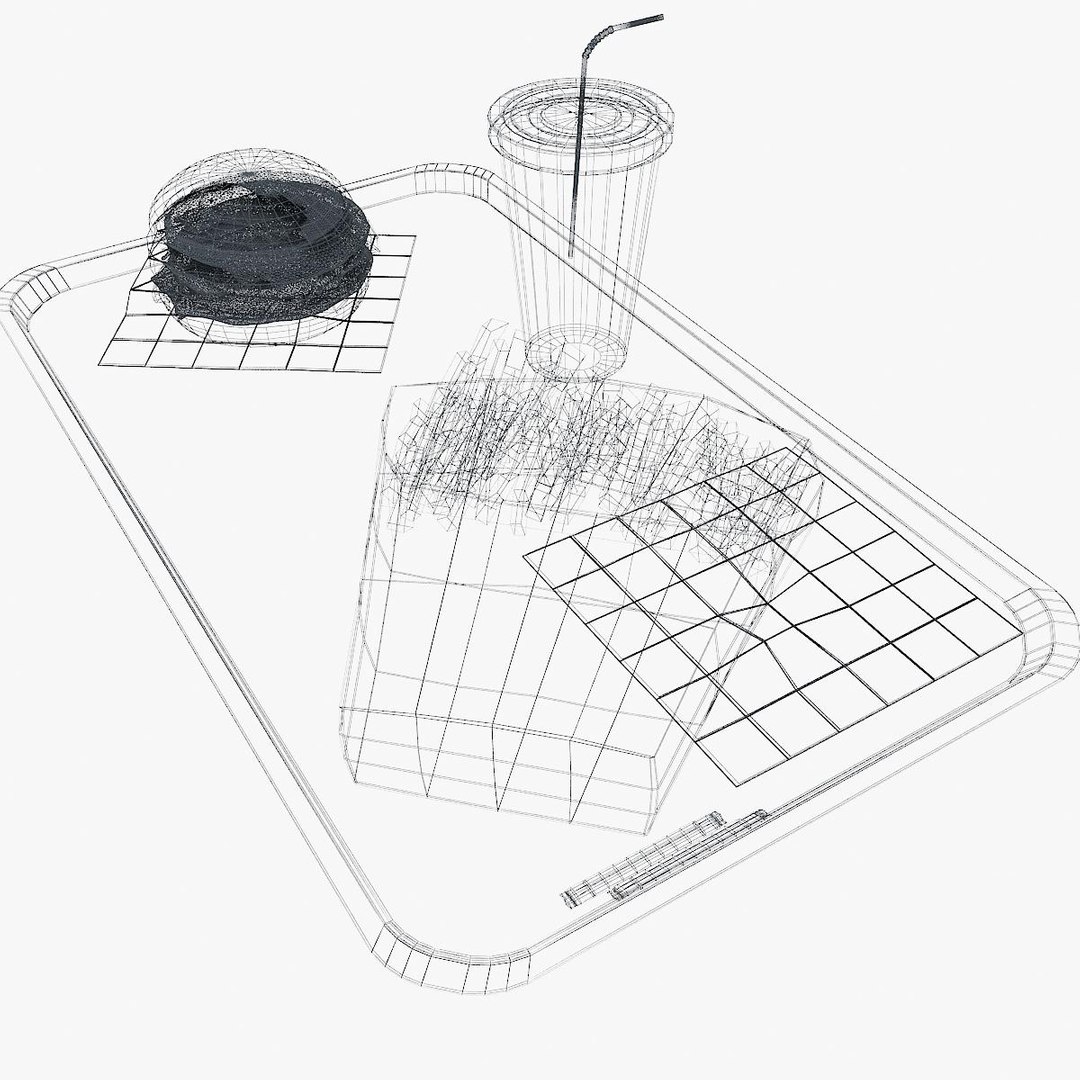 fastfood tray 3d obj